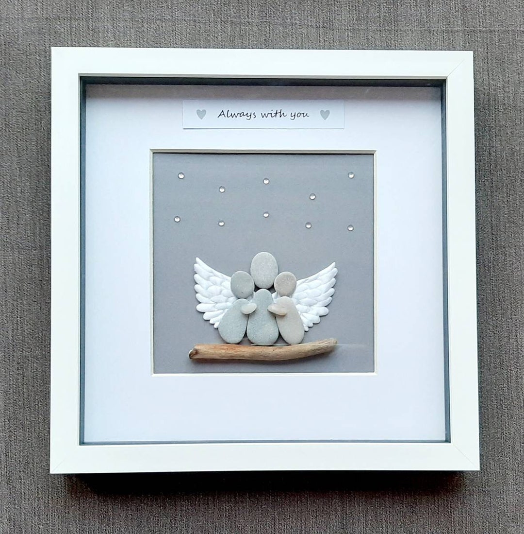 Pebble Art. Framed Angel Pebble Art. Memorial Pebble Picture. - Etsy