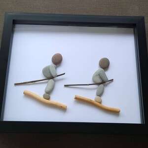 Pebble Art. Skiing Pebble Art. Personalised Skiing Pebble Art. Framed ...
