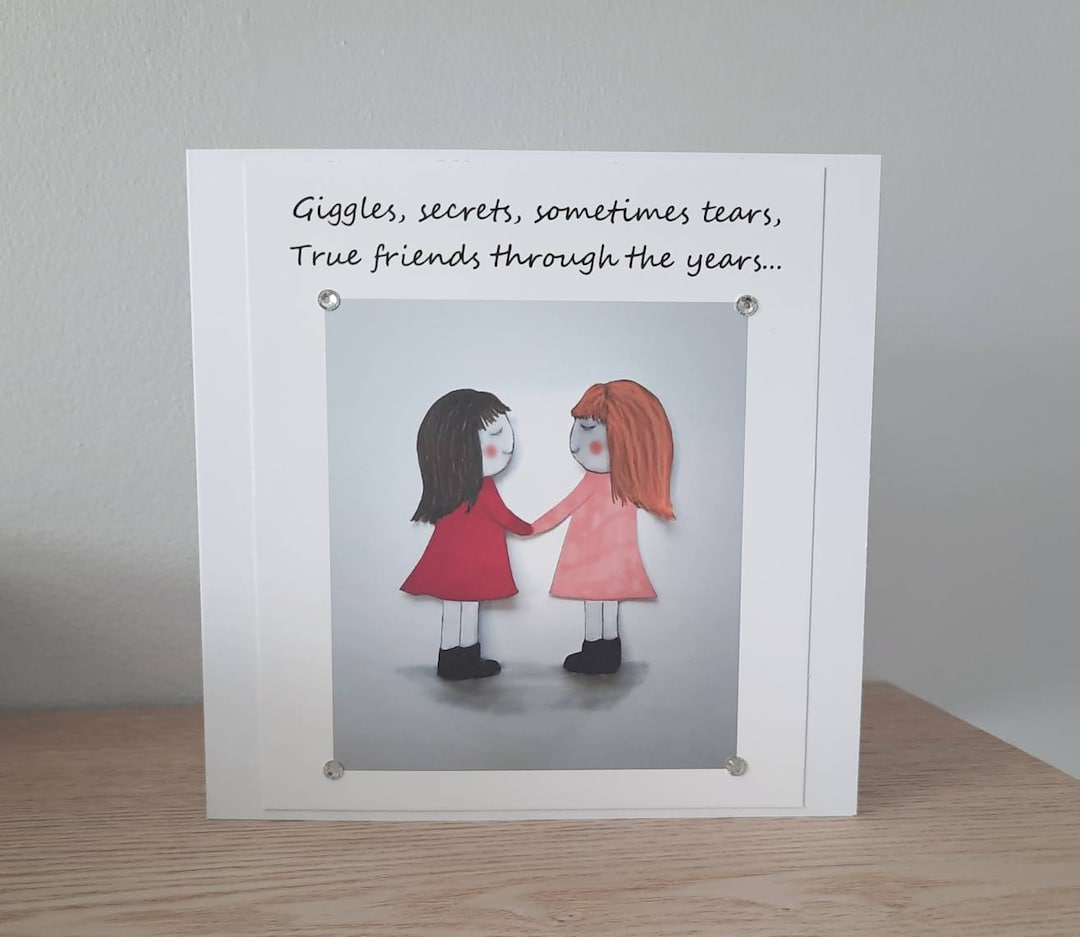 Handmade Birthday Card for Friend: Friendship Illustration - Etsy UK