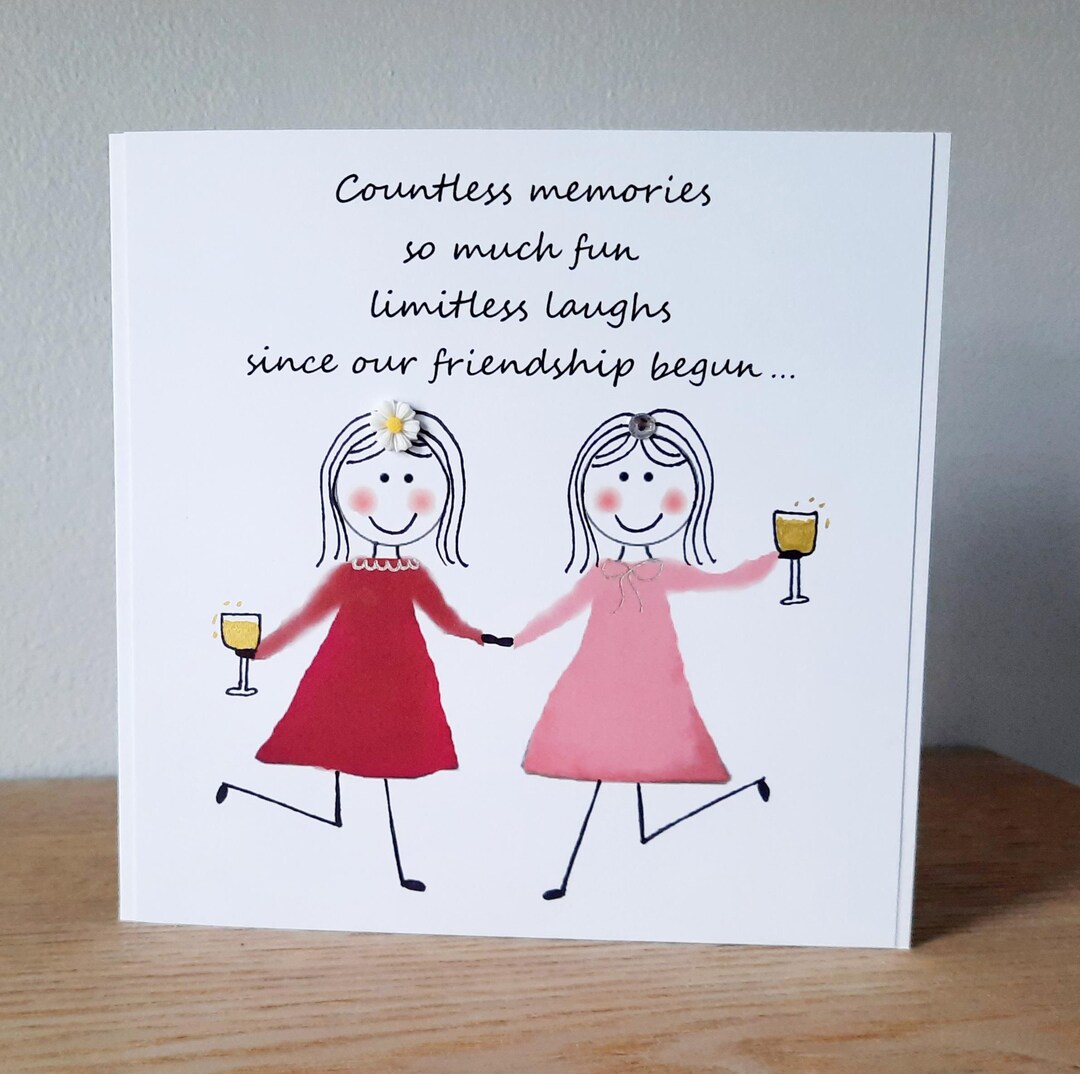 Handmade Friends Birthday Card - Etsy UK