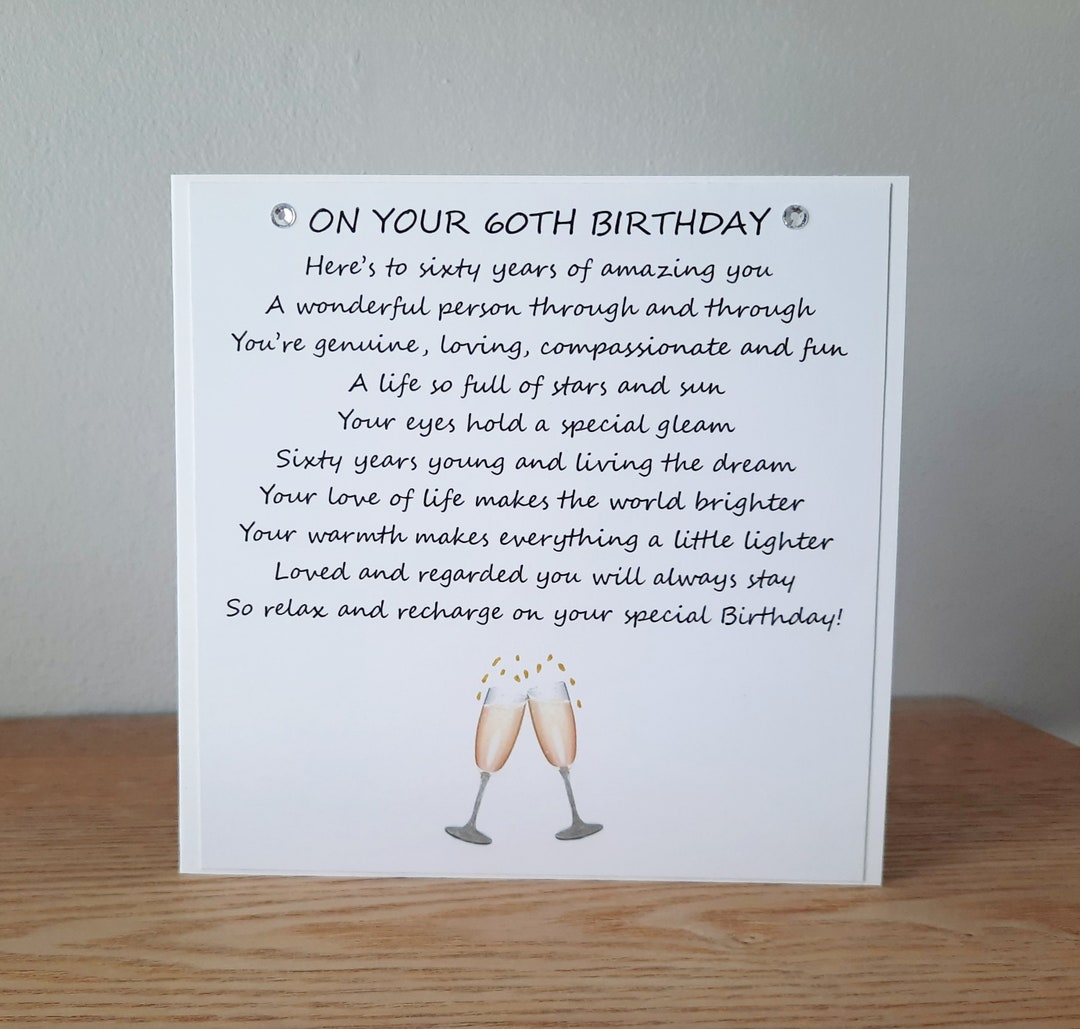 Handmade 60th Birthday Card: Special Friend Card - Etsy UK