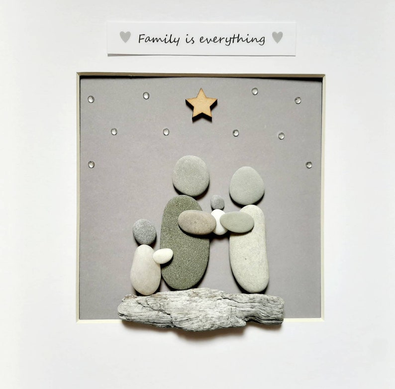 Pebble Art. Family Pebble Art. Personalised Family Pebble Art. - Etsy UK