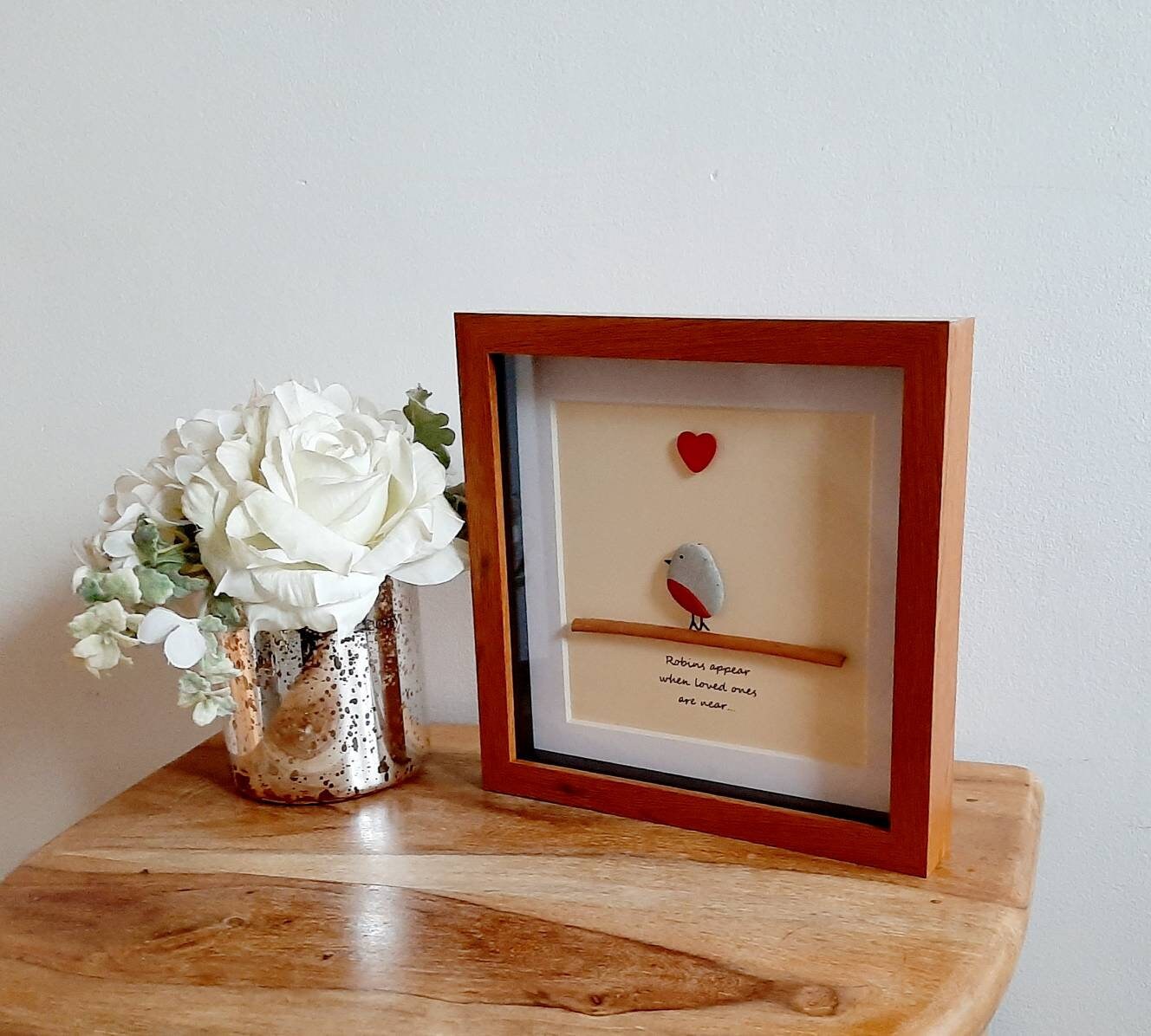 Pebble Art. Robin Pebble Art. Framed Robin Picture. Framed - Etsy
