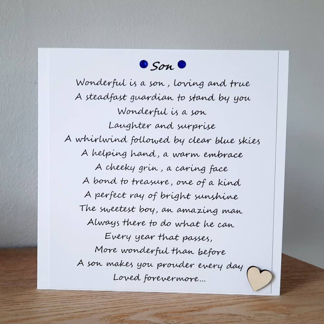 Son Greeting Card. Son Birthday Card. Handmade Son Card. Card for Son ...