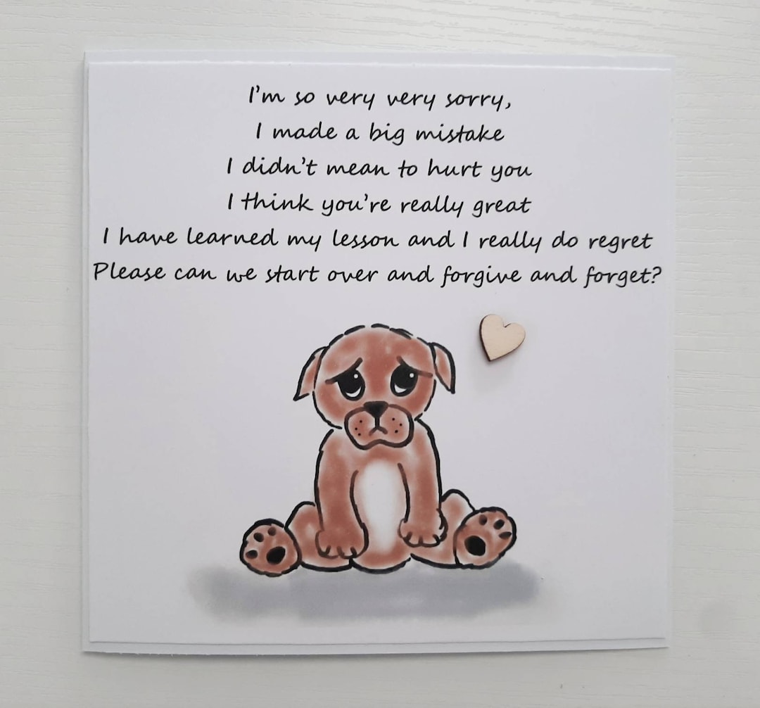 I'm Sorry Card. Apology Card. Sorry Message Card. Forgive Me Card. I'm ...