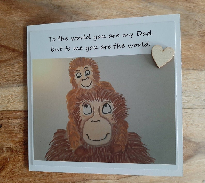 Monkey Card. Fathers Day Monkey Card. Monkey Card for Dad. Dad - Etsy UK