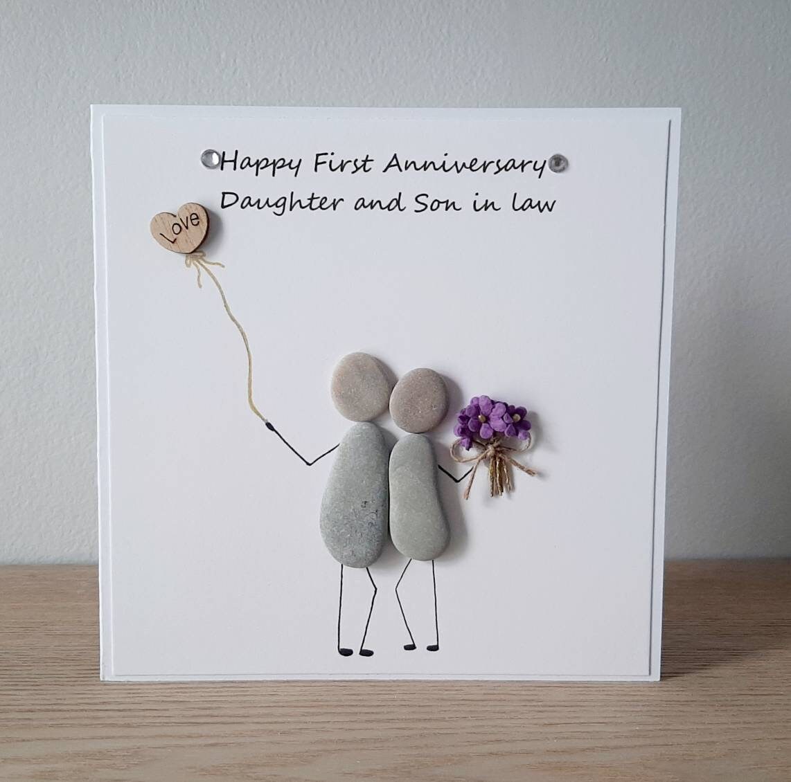 Pebble Art Anniversary Card. Pebble Art Card. Anniversary - Etsy
