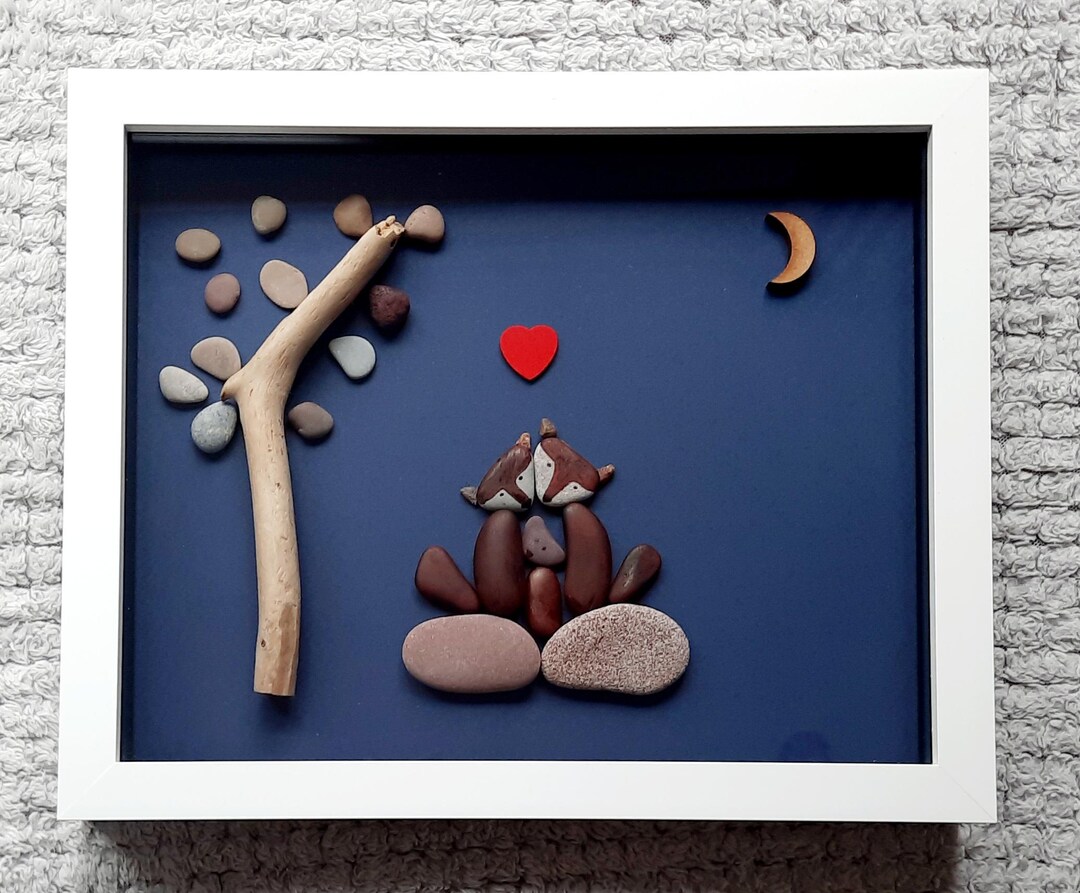 Pebble Art. Fox Pebble Art. Fox Family Picture. Fox Couple Picture ...