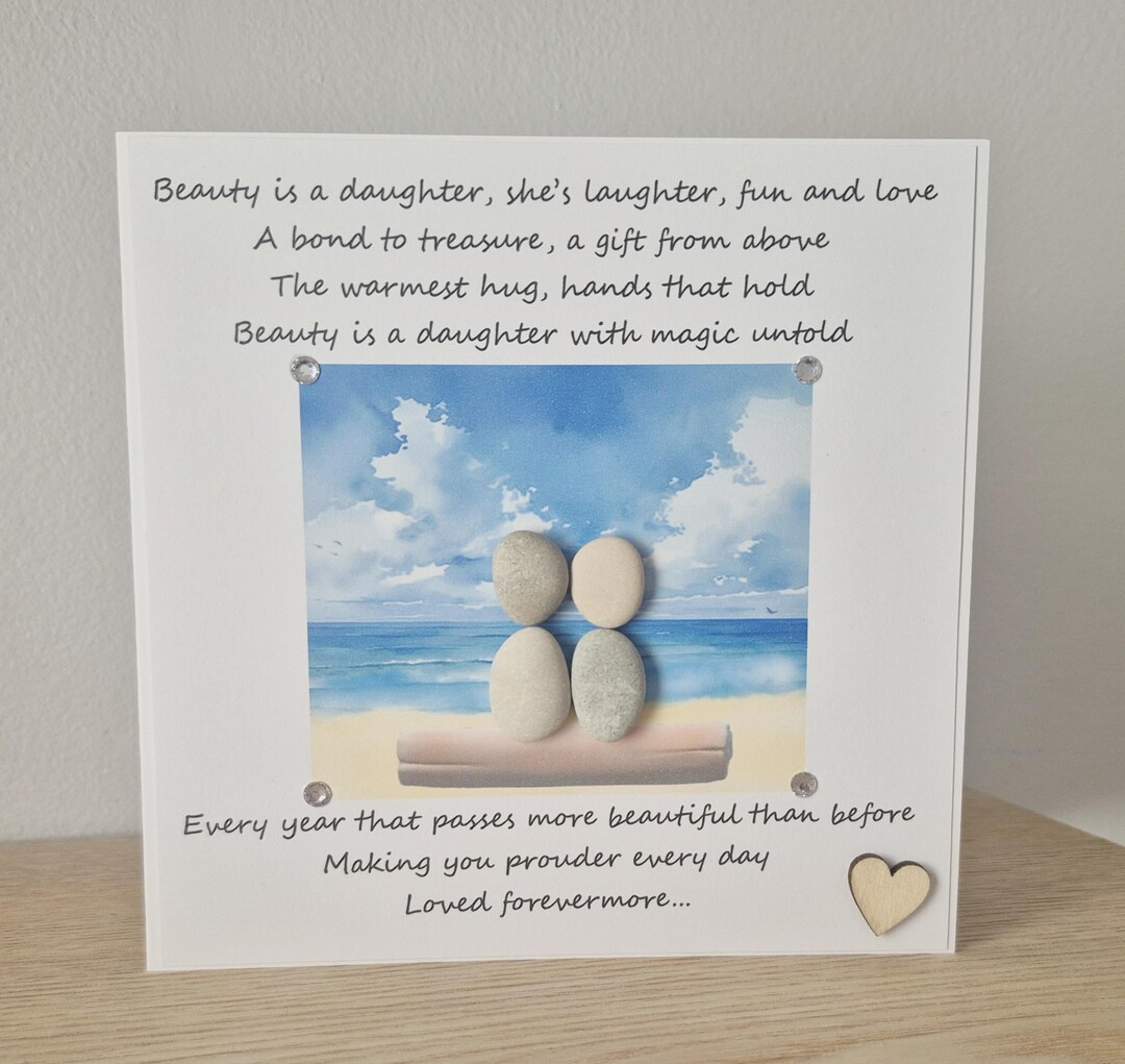 Handmade Pebble Art Daughter Card: Birthday, Poem Card - Etsy UK