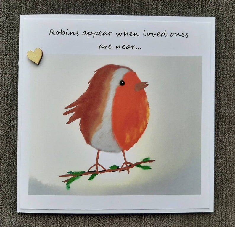 Robin card. Robin greeting card. Robins appear when loved ones | Etsy
