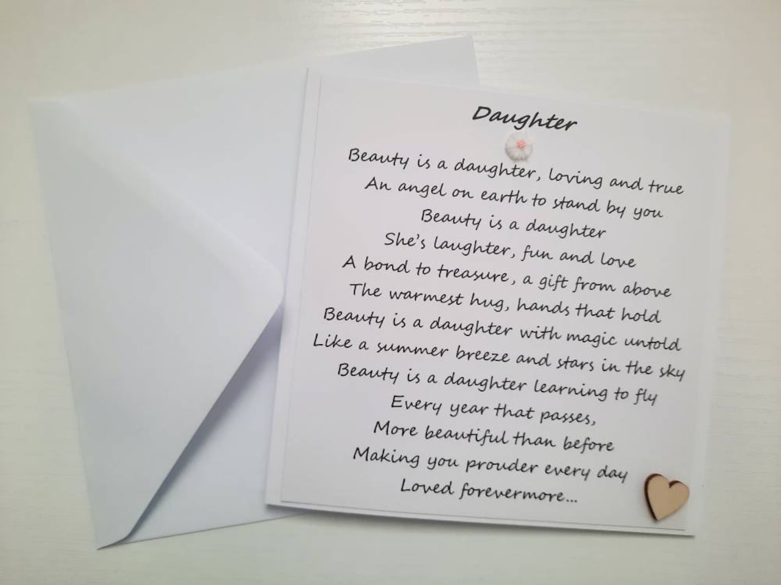 Daughter Greeting Card. Daughter Birthday Card. Handmade - Etsy UK