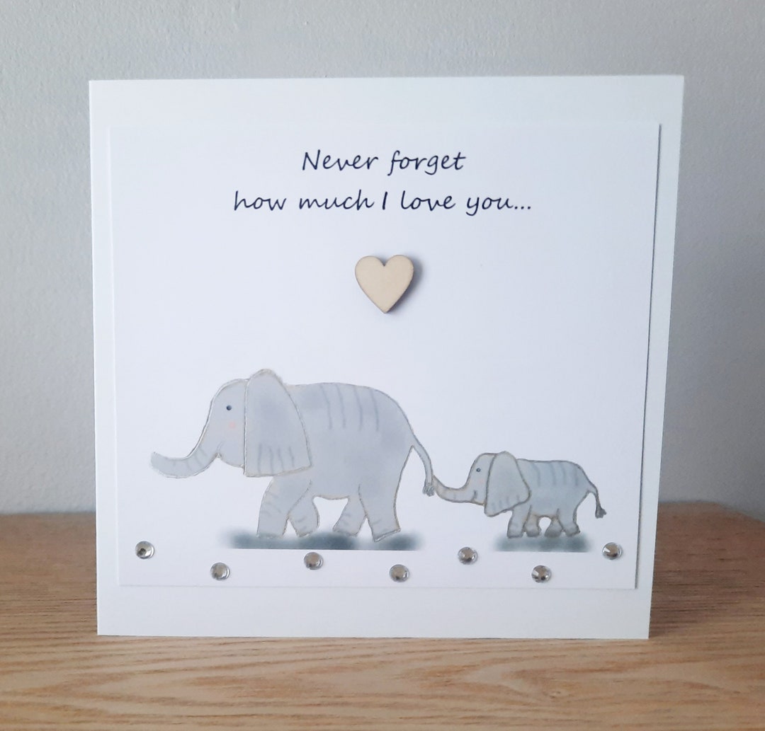 Mum and Baby Elephant Card. Elephant Mothers Day Card. Handmade ...