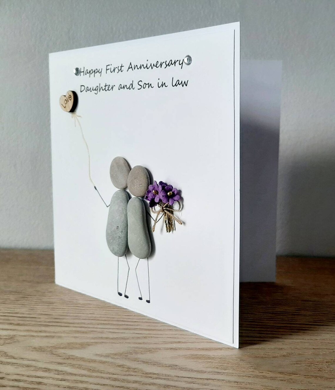 Pebble Art Anniversary Card. Pebble Art Card. Anniversary | Etsy