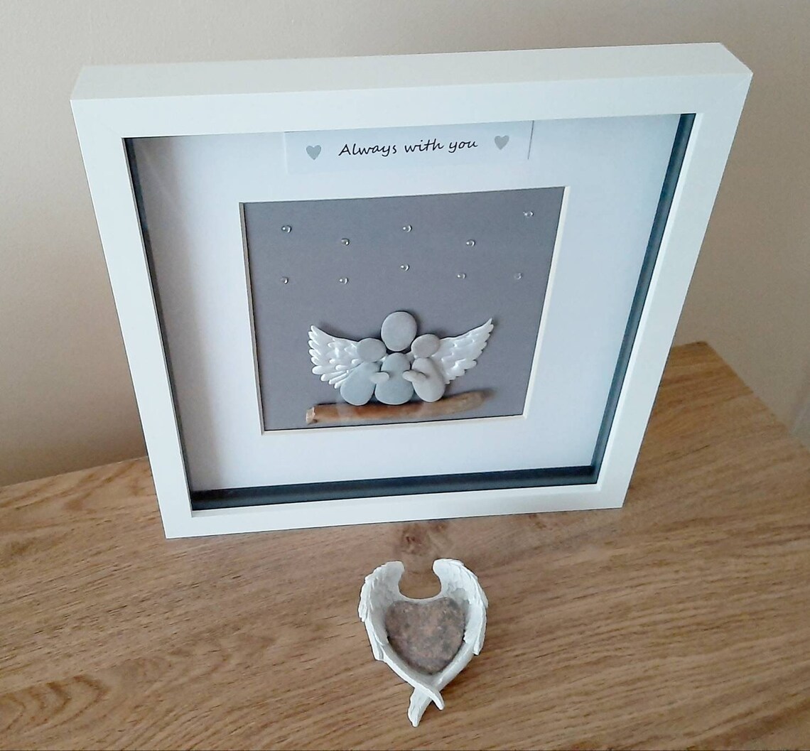 Pebble Art. Framed Angel Pebble Art. Memorial Pebble Picture. - Etsy