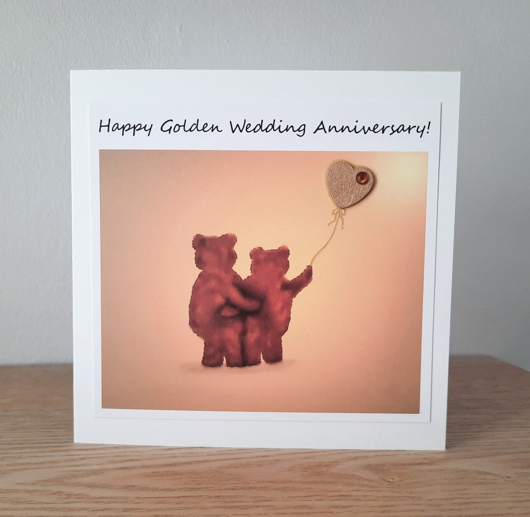 Golden Bear Anniversary Card. Golden Anniversary Card. Handmade ...