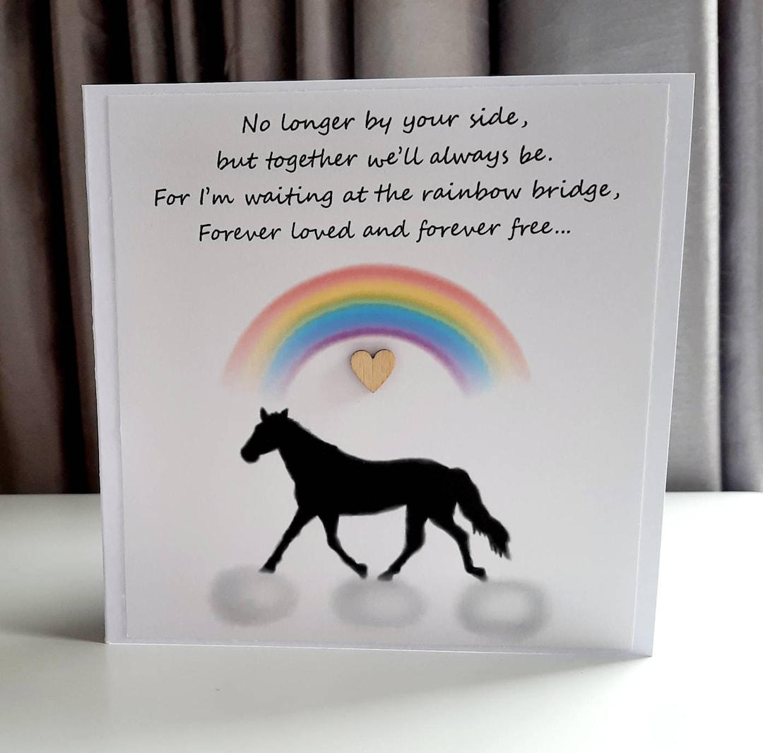 Handmade Horse Sympathy Card: Rainbow Bridge Bereavement - Etsy