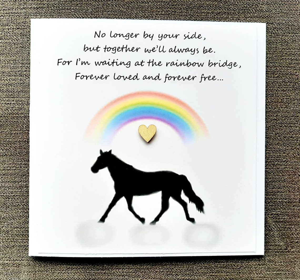 Pet Loss Sympathy Card. Horse Bereavement Card. Condolence - Etsy
