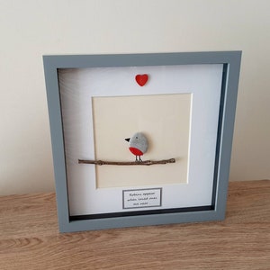 Pebble Art. Robin Pebble Art. Framed Memorial Robin Picture. Pebble Art ...
