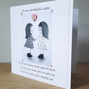Sister Greeting Card. Sister Birthday Card. Sister Poem Card. Sister ...