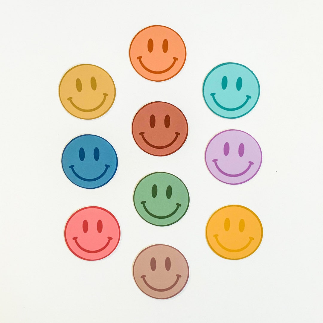 Smiley Face Stickers/packs (WATERPROOF) - Etsy