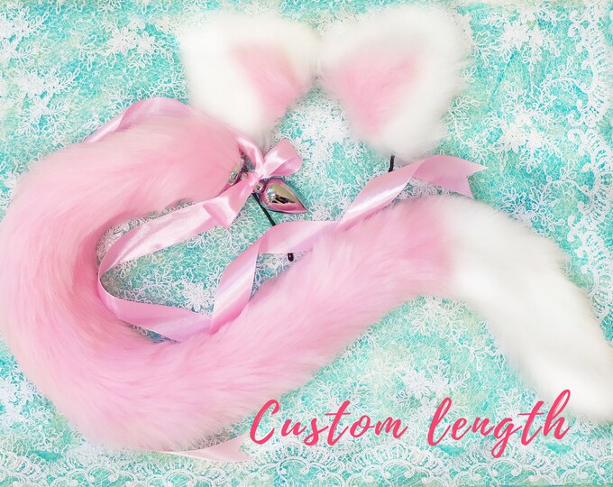 Pink Tail Butt Plug Fox Tail Butt Plug Bdsm Ddlg Cat Toy Etsy