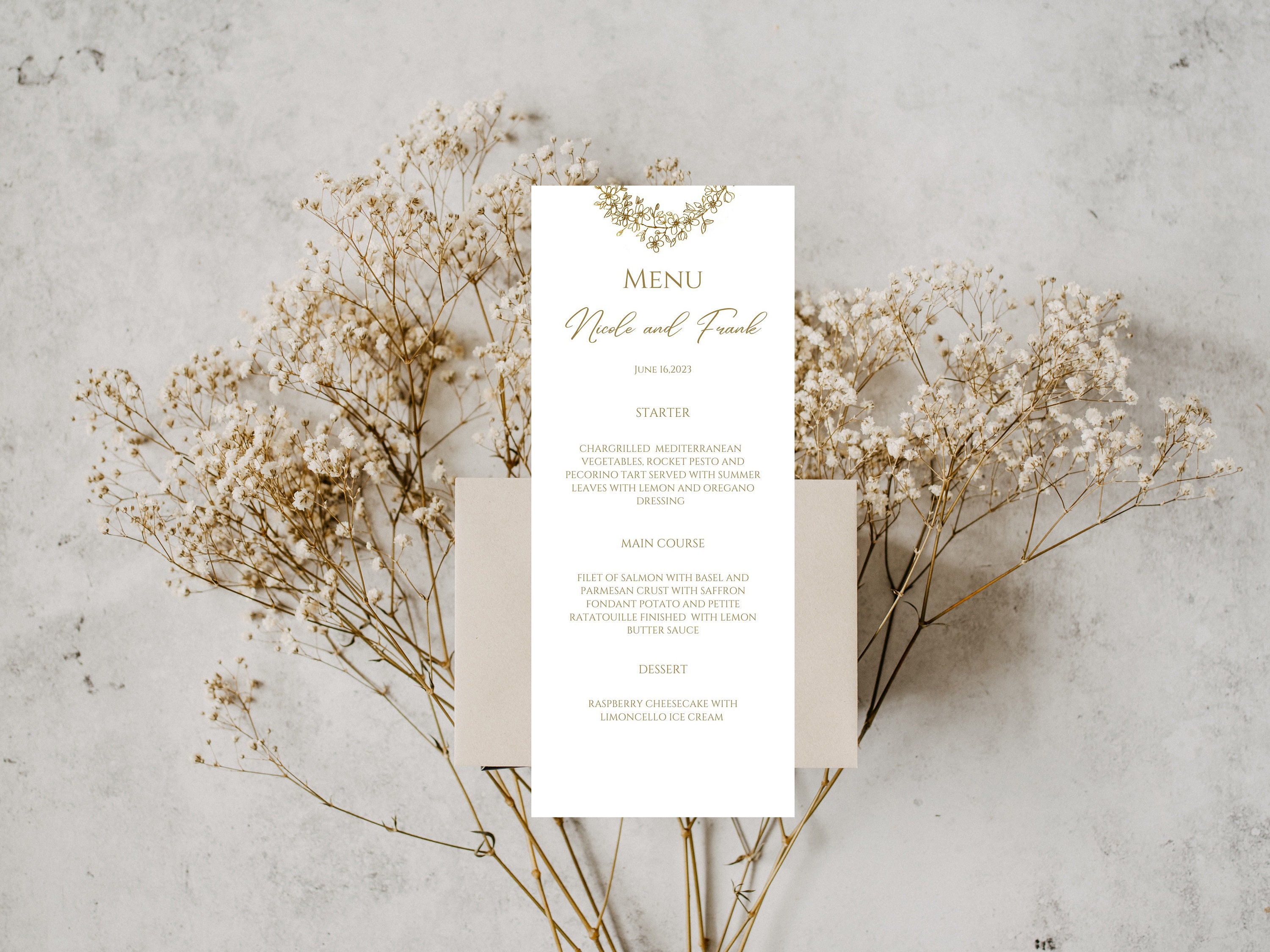 Printable Elegant Wedding Menu Template Wending Menu With - Etsy