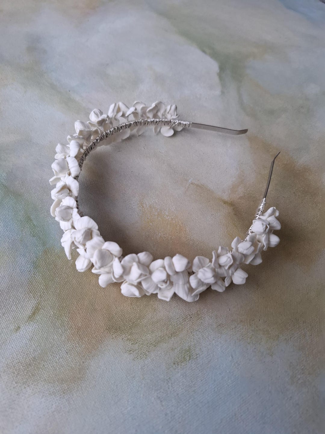 Roses Handmade Porcelain Flower Tiara, Bridal Headpiece, Glam Bridal ...