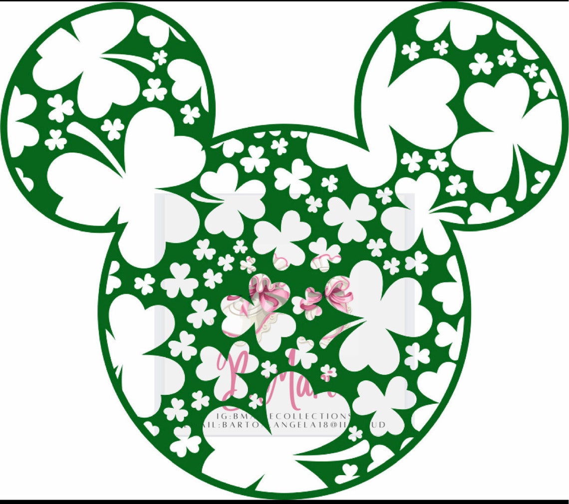 St. Patrick's Day Mickey Mouse Head SVG - Etsy