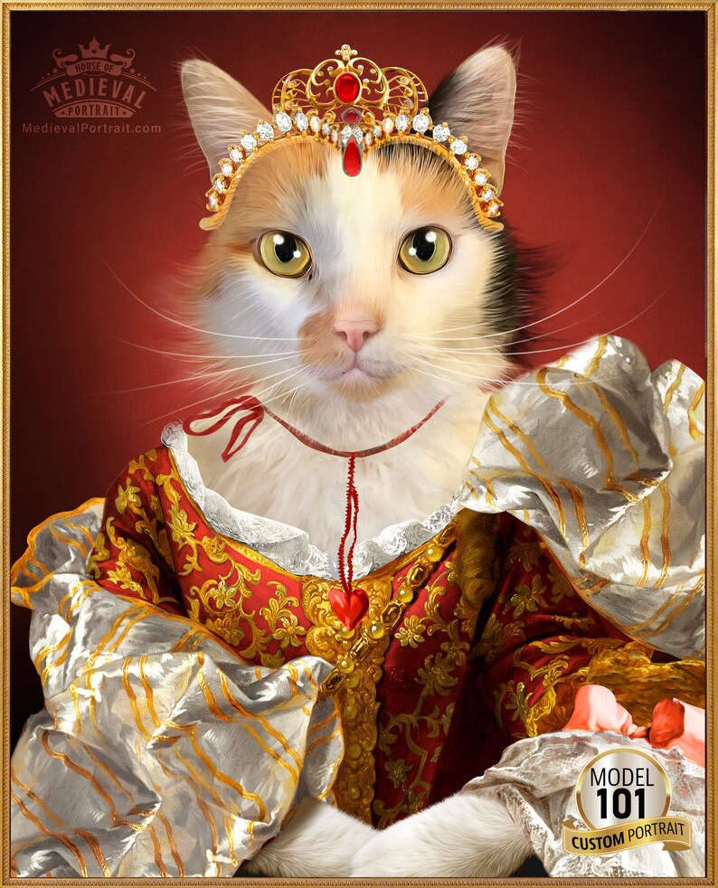 Royal Princess Custom Pet Portraits Custom Royal Portrait - Etsy