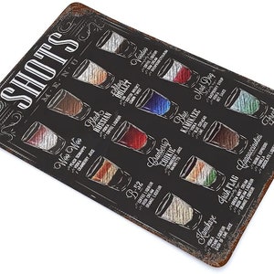 Shots Menu Bar Recipe Retro Bar Pub Wall Art Decor Sign - Etsy UK