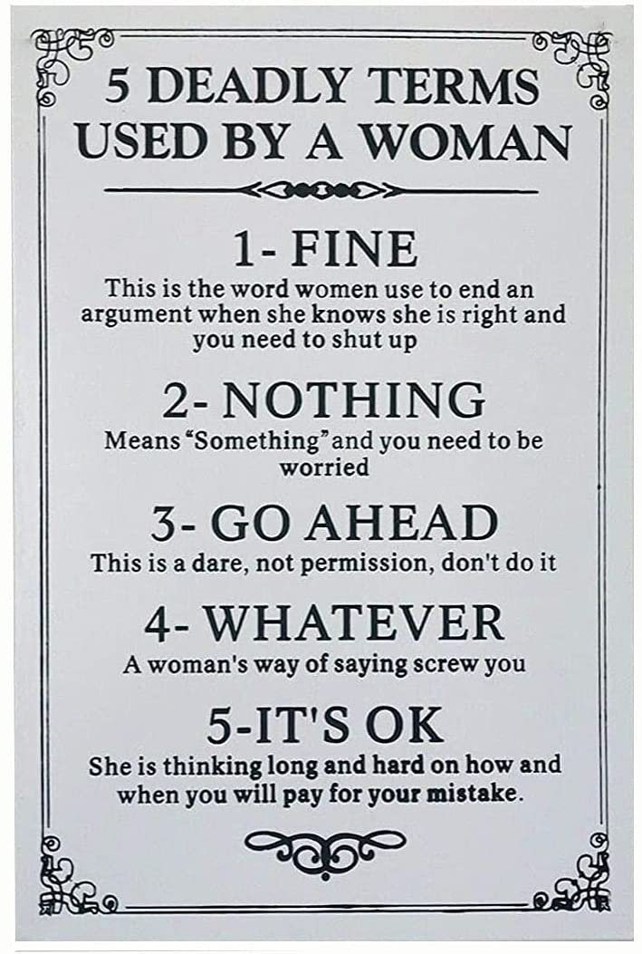 Deadly Terms Used By A Woman