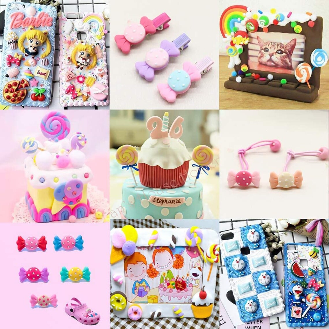 120 Pieces Assorted Kawaii Candy Sweet Charms for Crafts - Etsy
