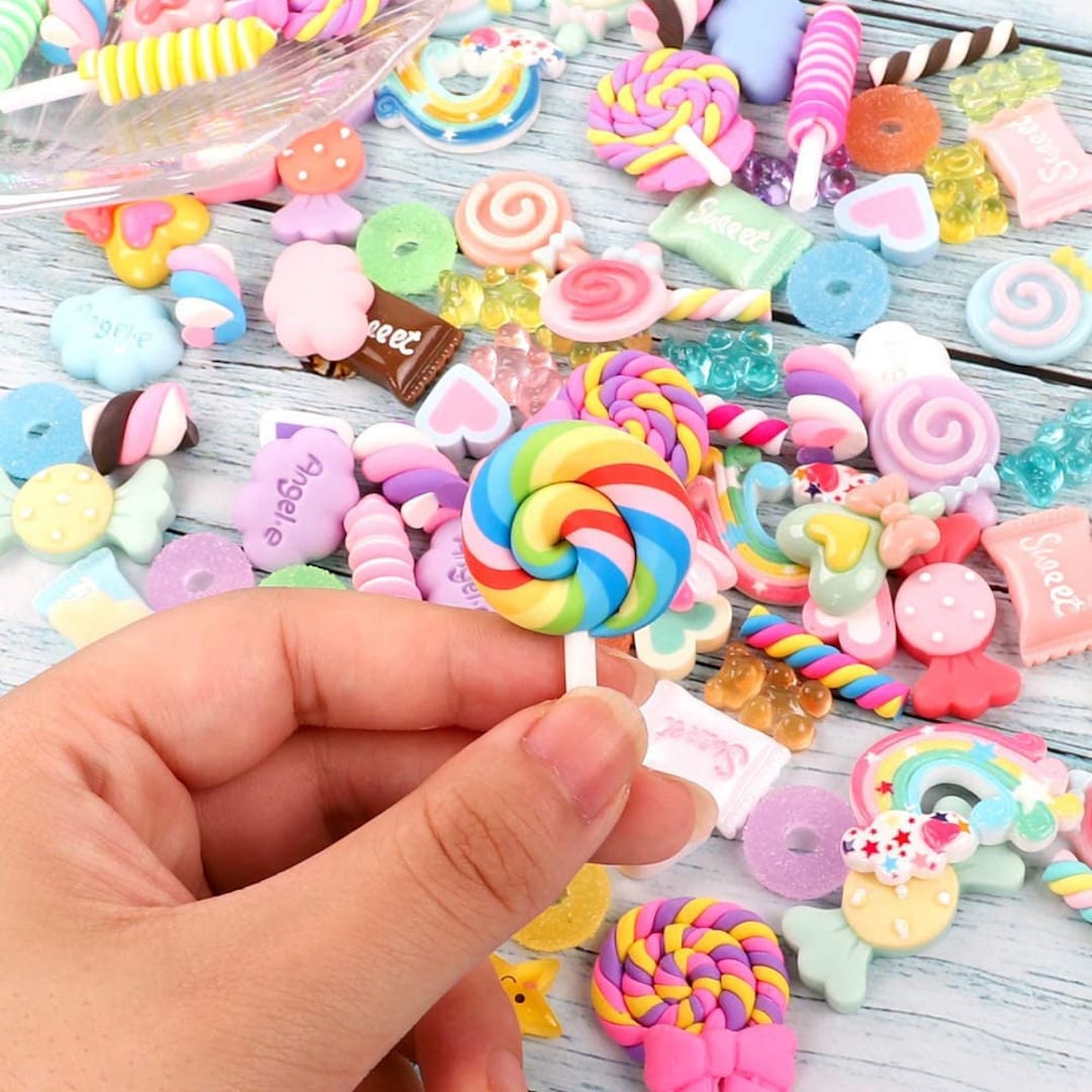 120 Pieces Assorted Kawaii Candy Sweet Charms for Crafts - Etsy