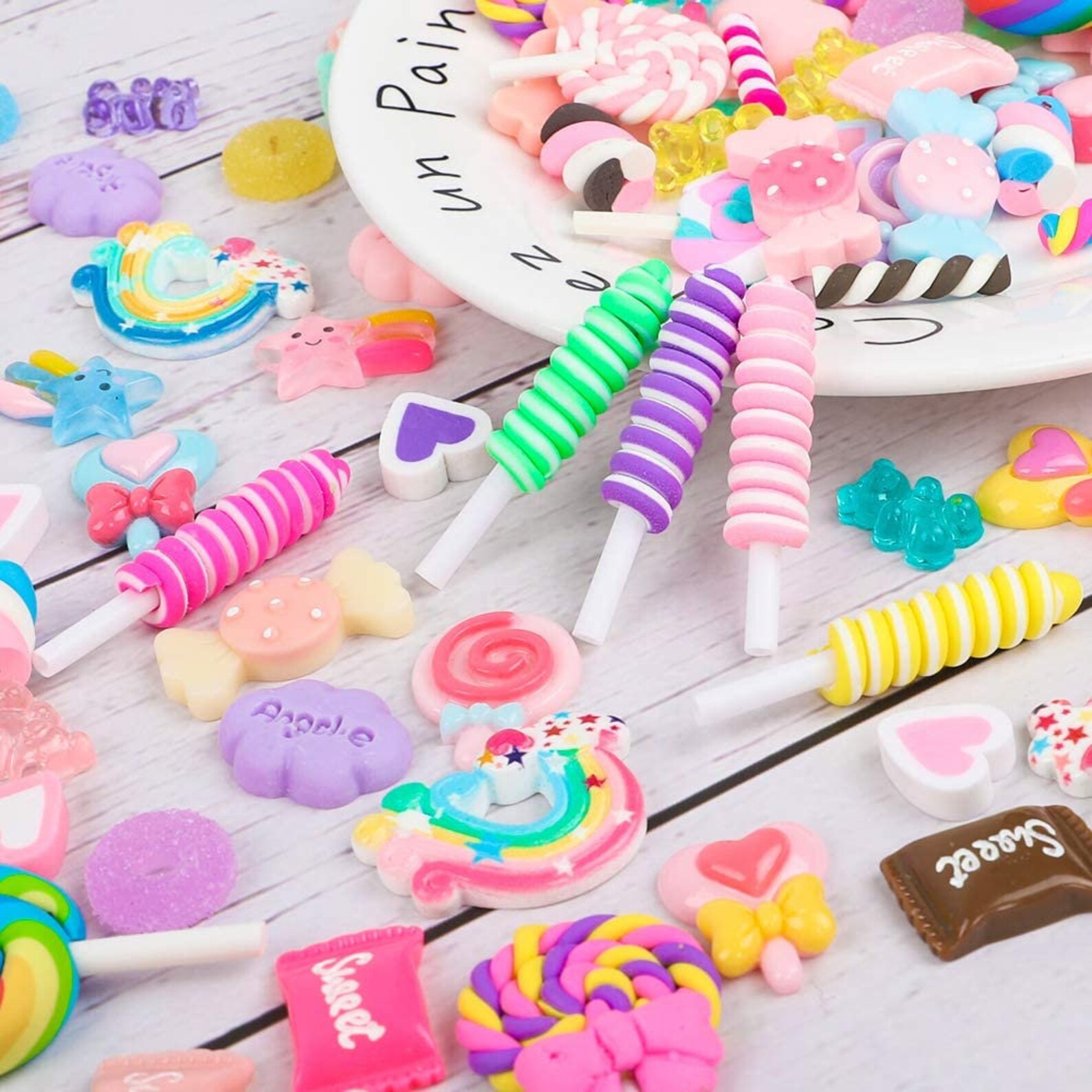 120 Pieces Assorted Kawaii Candy Sweet Charms for Crafts - Etsy