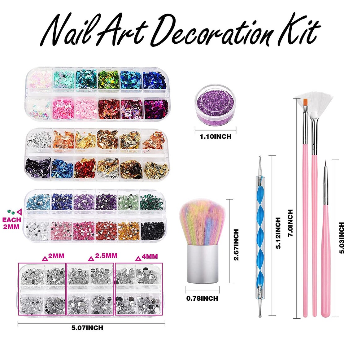 Complete Nail Art Kit Nail Design Tools Brushes Dotting - Etsy