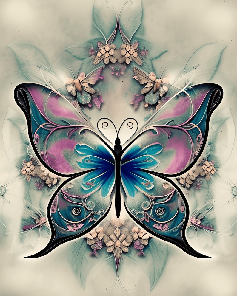 DIY Printable Beautiful Butterfly X2 for Cards Tshirt Design - Etsy