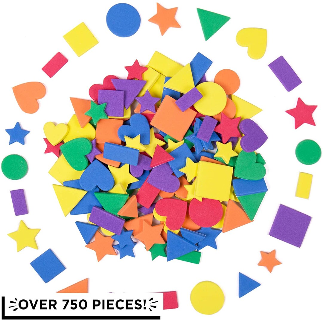 Self Adhesive Foam Shapes Stick-on Craft Supplies Over 750 Assorted and ...