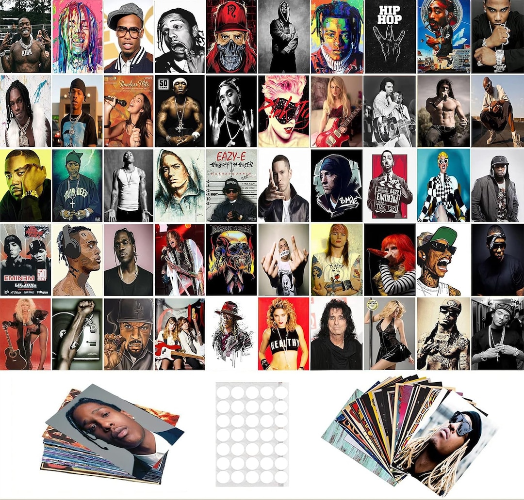 Set of 70 Vintage Rock 3 Wall Collage Kit Band Music Posters Ready to ...