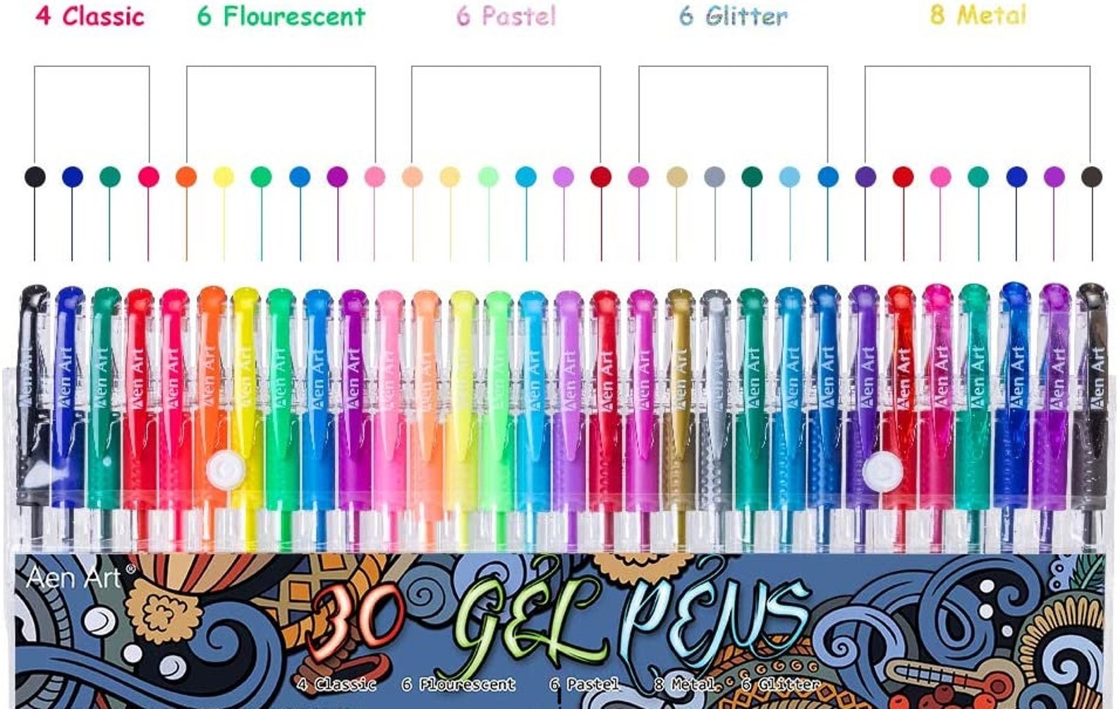 Gel Pens for Adult or Kids Coloring 30 Color Assortment - Etsy