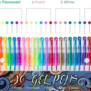 Gel Pens for Adult or Kids Coloring 30 Color Assortment - Etsy