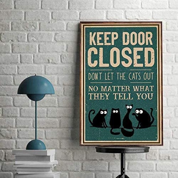 Keep Door Closed Cat - Etsy