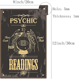 Psychic Reading Vintage Tarot Cards Crystal Ball Evil Eye Psychic Metal ...