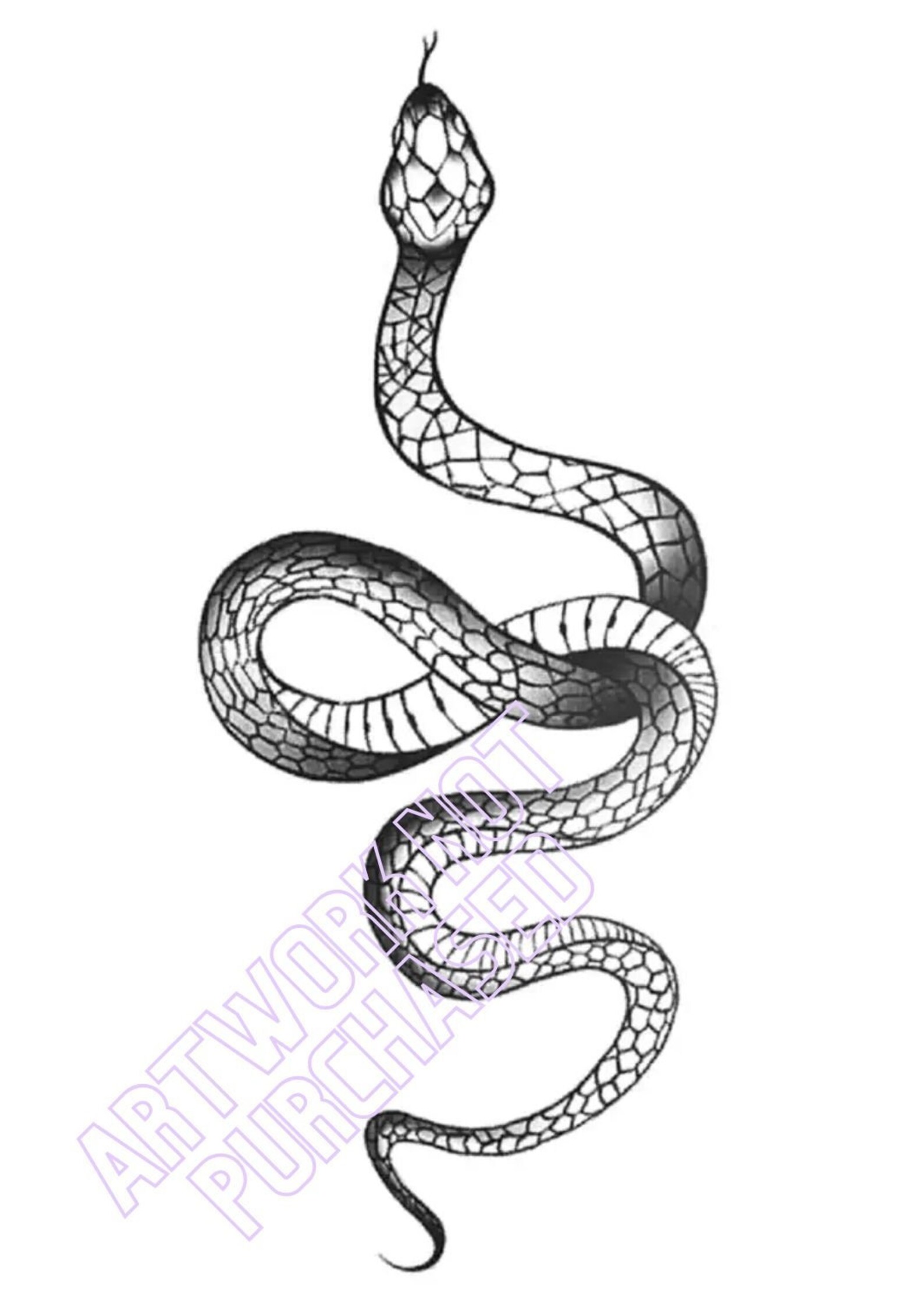Coiled Snake Tattoo Flash Design PLUS Access to Over 1000 - Etsy