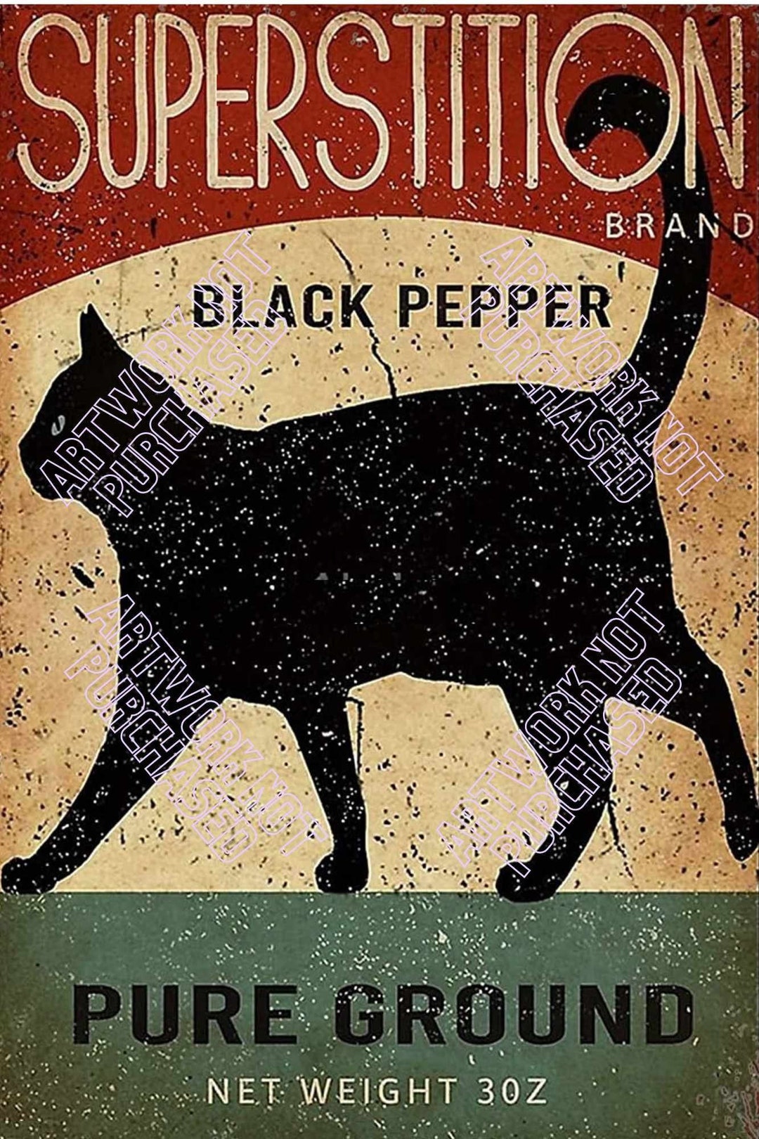 Black Cat Superstition Black Pepper Black Cat Lovers Art DIY Printable ...