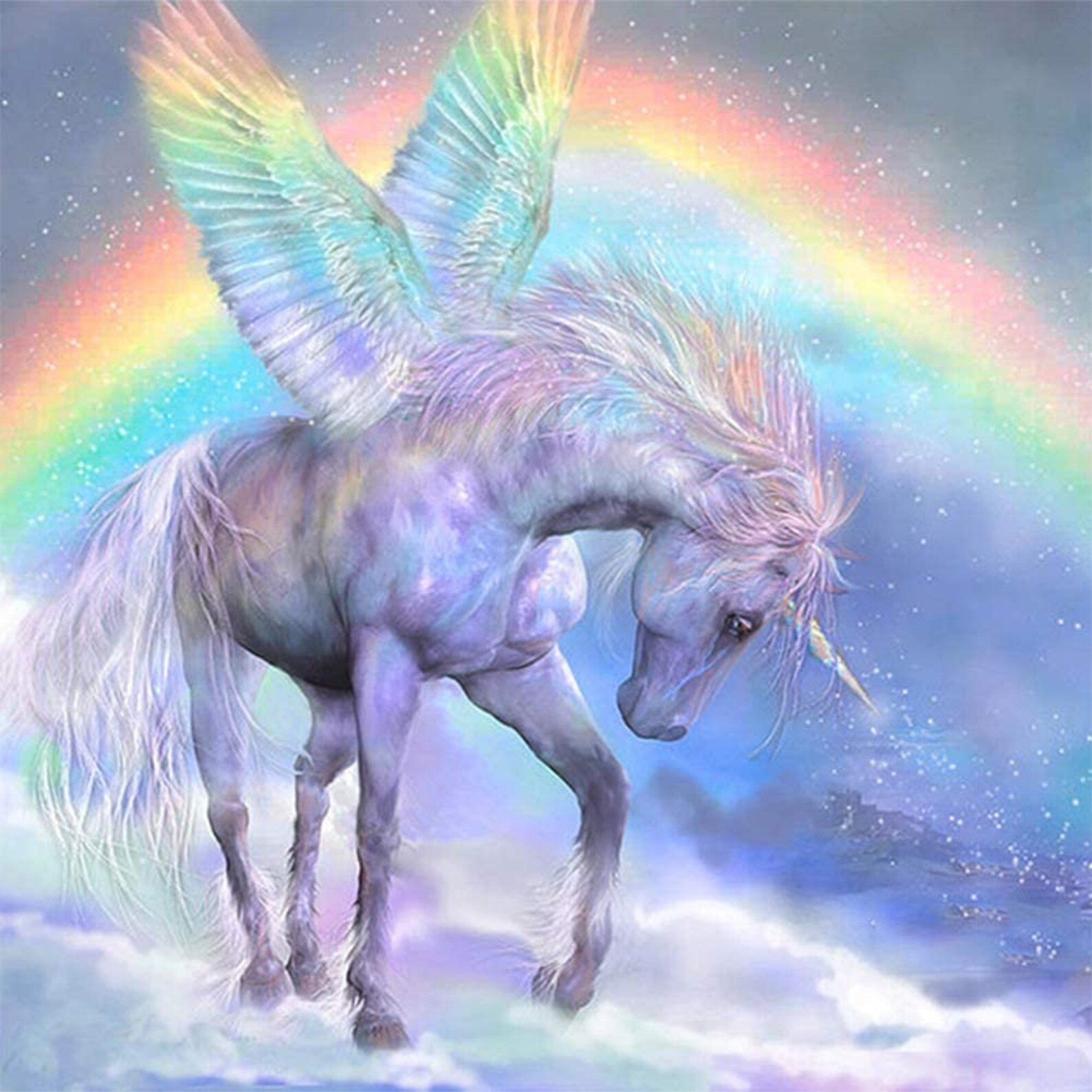 Rainbow Unicorn Digital Download Art Print Wall Hanging - Etsy