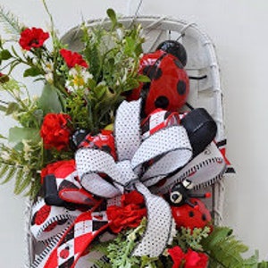 Ladybug Tabacco Basket Door Hanger, Ladybug Decor, Mothers Day Ladybug ...