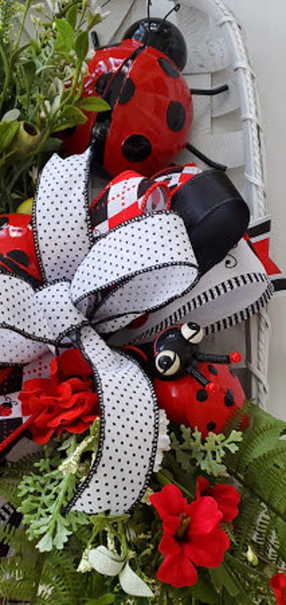 Ladybug Tabacco Basket Door Hanger, Ladybug Decor, Mothers Day Ladybug ...