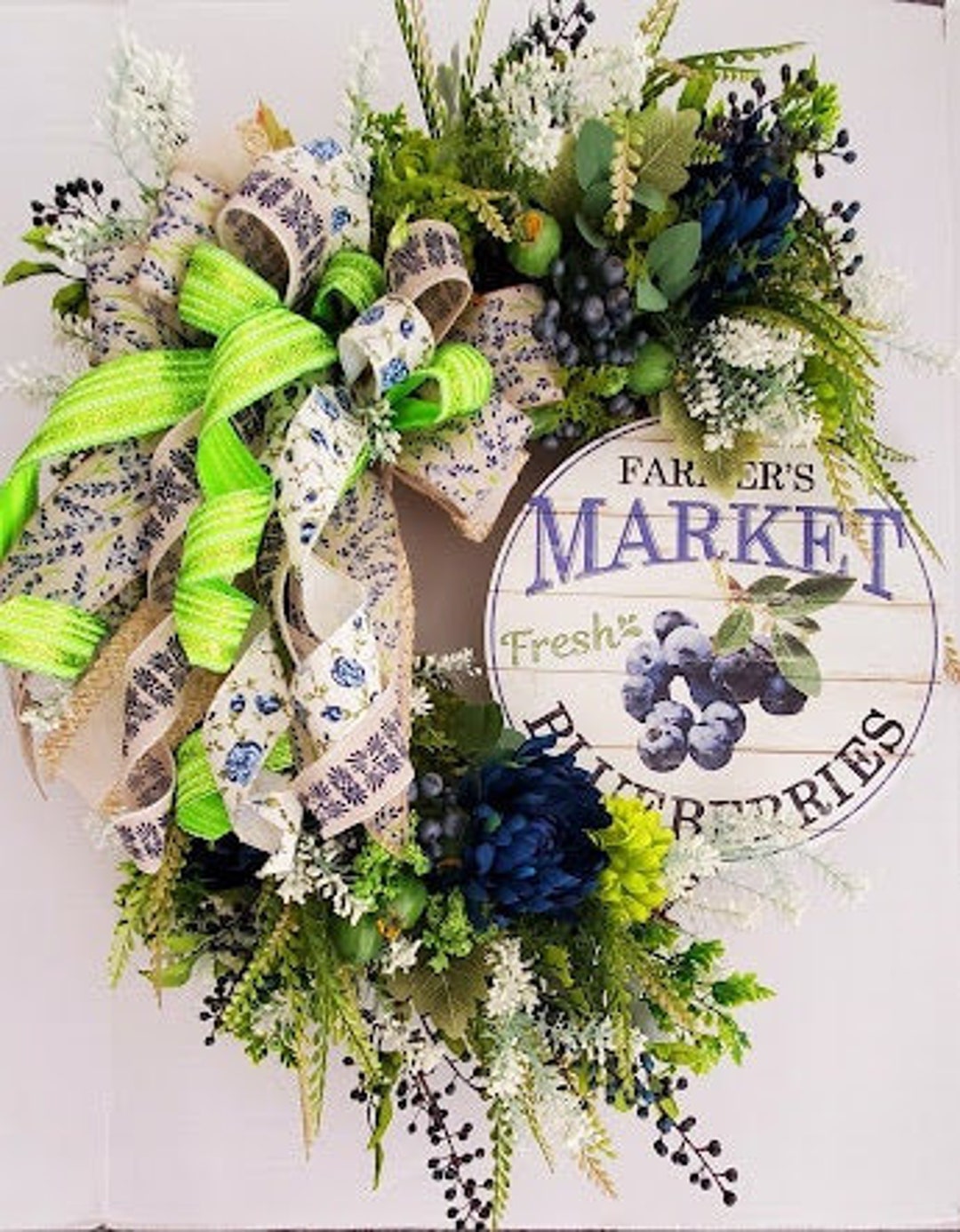 Blueberry Grapevine Wreath, Summer Blueberry Wreath, Blueberry Decor ...