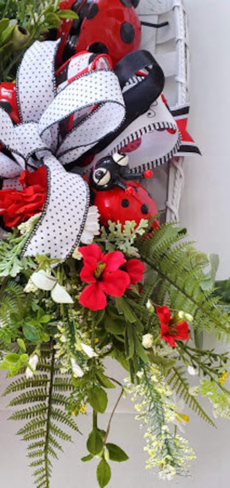 Ladybug Tabacco Basket Door Hanger, Ladybug Decor, Mothers Day Ladybug ...