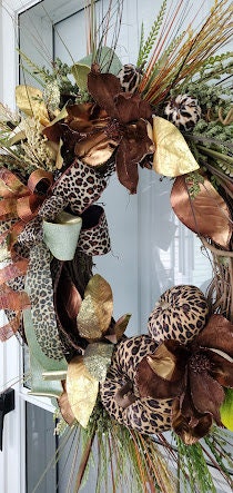 Leopard Fall Grapevine Wreath, Fall Leopard Twig Wreath, Leopard Fall ...